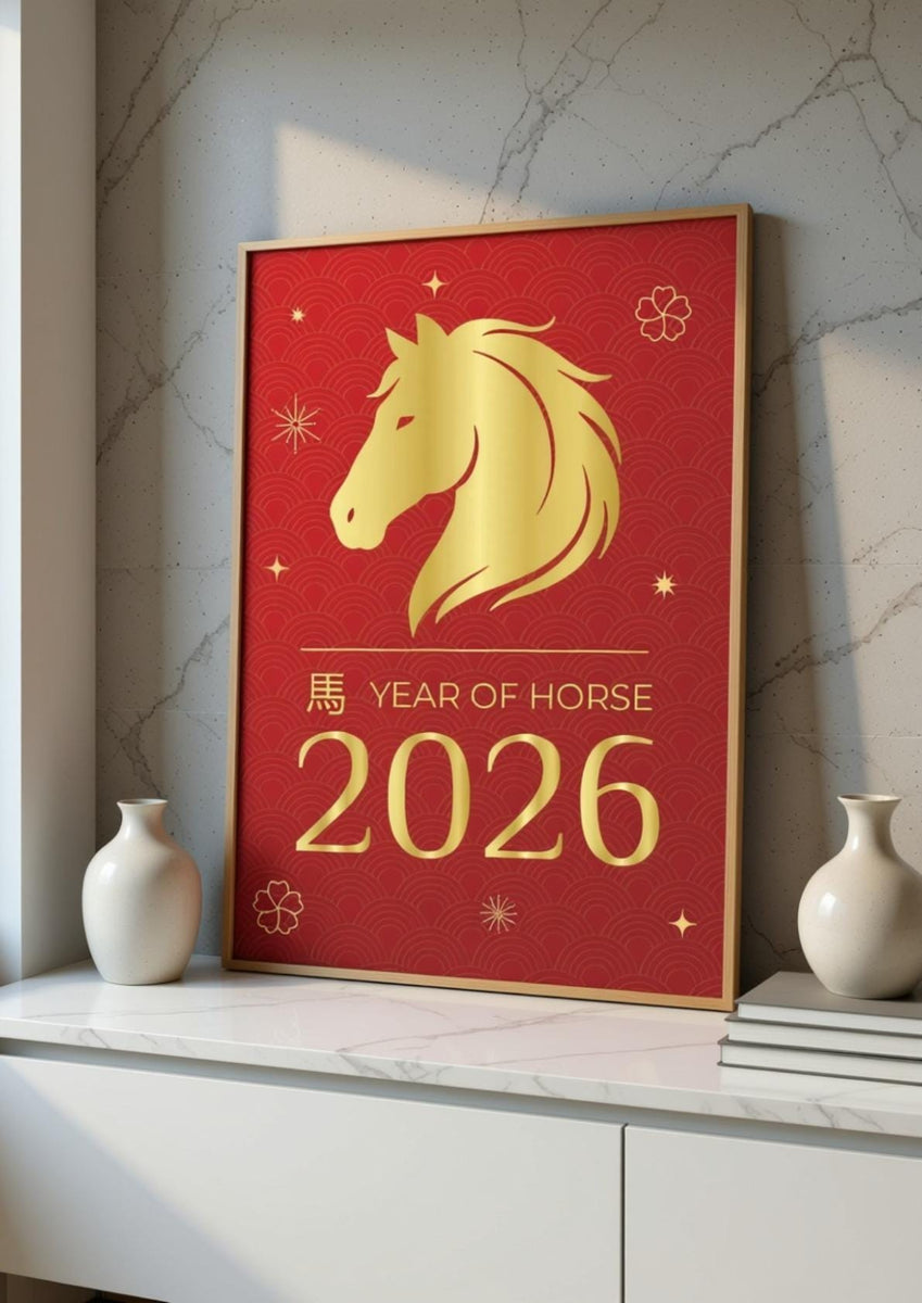 Year of the Horse Poster - Chinese Lunar New Year 2026 Decor – Printlux